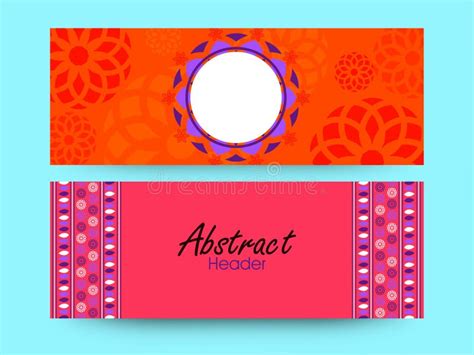 Social Media Abstract Banner Or Header Design In Two Color Stock Illustration Illustration Of