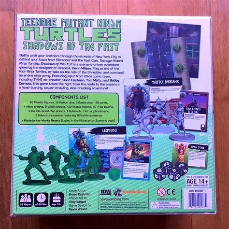 2016 Teenage Mutant Ninja Turtles Shadows Of The Past Board Game
