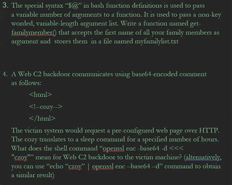 Solved The Special Syntax In Bash Function Definitions Is Used To 1 Answer