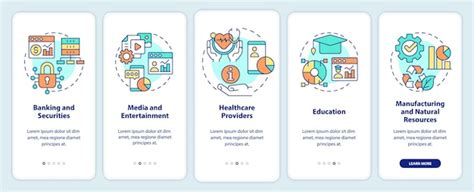 Premium Vector Types Of Big Data Applications Onboarding Mobile App Screen