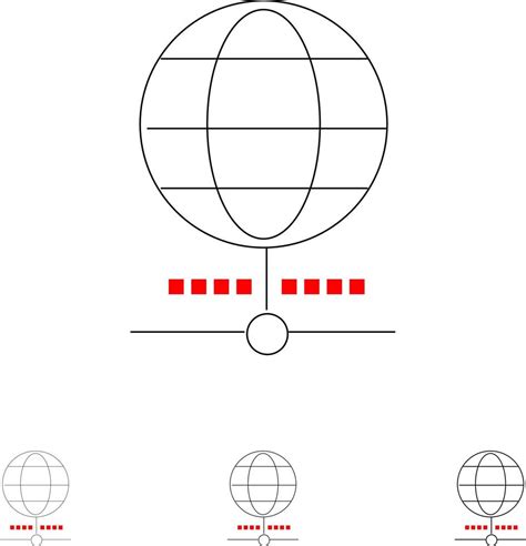 Globe Internet Browser World Bold And Thin Black Line Icon Set 15543493