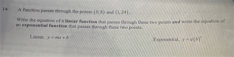solved a function passes through the points 0 8 ﻿and