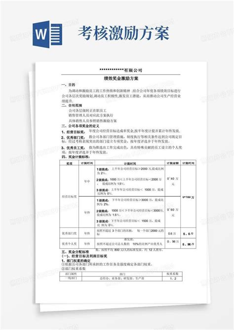 绩效奖金激励方案word模板下载编号ldmrvawq熊猫办公 绩效奖金激励方案word模板下载编号ldmrvawq熊猫办公