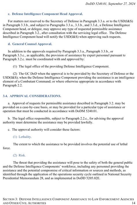 The Dod Quietly Reissues Dod Directive 5240 01 Expanding The Use Of Lethal Force Against U S