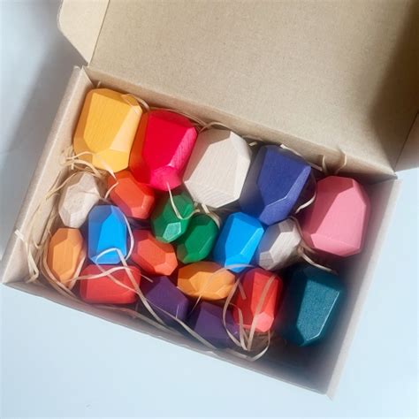 20 곡물 E 어린이 조기 교육 스택 스톤 빌딩 블록 나무 스택 스톤 완구