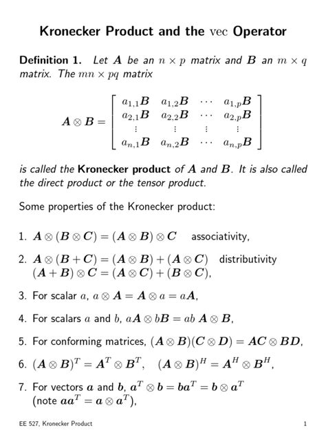 Kronecker Pdf Pdf Functional Analysis Mathematical Relations