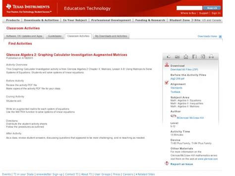 Augmented Matrices Lesson Plan For 9th 12th Grade Lesson Planet