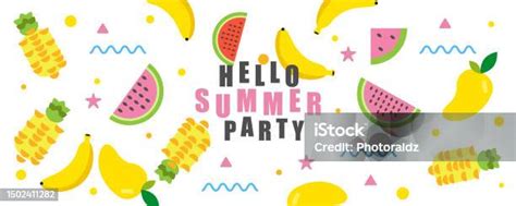 여름 귀여운 과일의 벡터 삽화와 수박 망고 바나나 파인애플 배경 디자인의 패턴 0명에 대한 스톡 벡터 아트 및 기타 이미지 0명 개체 그룹 건강한 생활방식 Istock