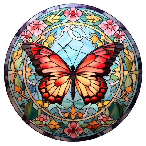 Stained Glass Butterfly Shape Premium Ai Generated Image