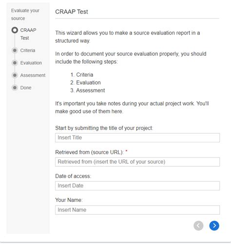 Source Evaluation Report