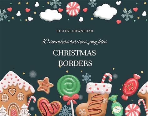 Christmas Candy Border Christmas Sweet Borders Candyland Etsy Christmas Candy Christmas