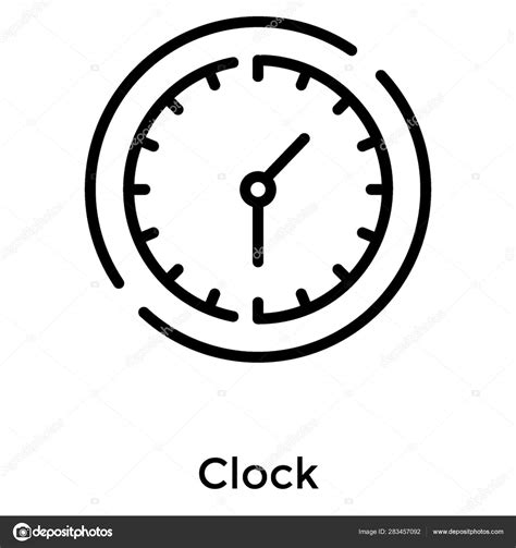 Analog Clock Icon Line Design Stock Vector Image By ©vectorspoint