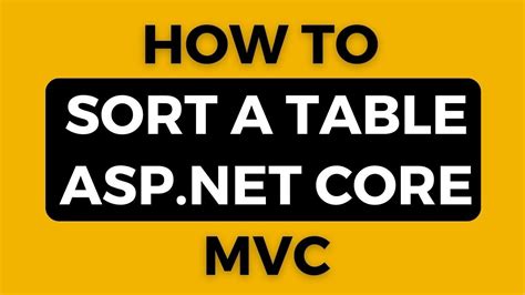 Core Mvc Sort With Html Table Column Headers Youtube