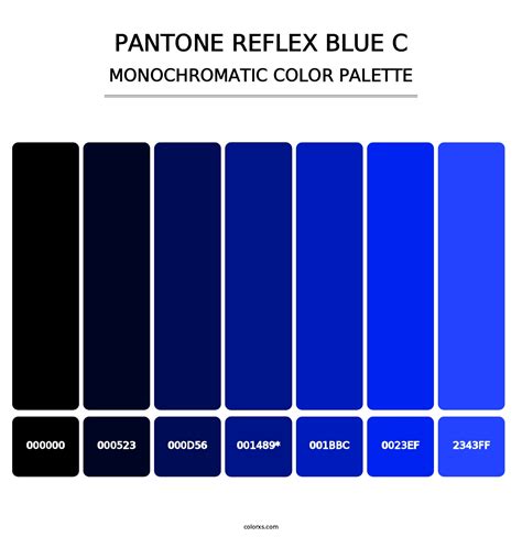 PANTONE Reflex Blue C Color Palettes Colorxs Com