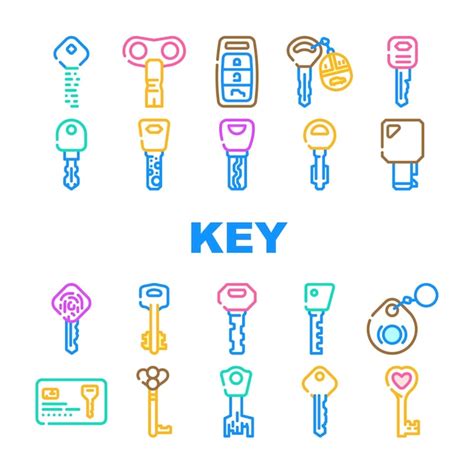 Premium Vector Key For Open And Close Padlock Icons Set Vector Vintage And Modern Electronic
