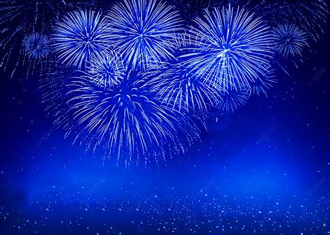Sparkling Blue Celebration Background Fireworks Blue Fireworks Blue