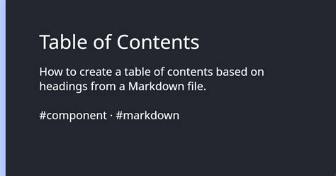 table of contents astro digital garden