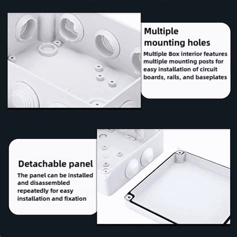St Electrical Junction Box With Pre Drilled Holes，abs Plastic，gray