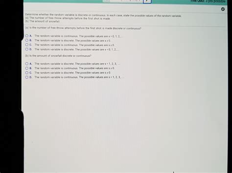 Solved His Quiz 3 Pts Possible Determine Whether The Random