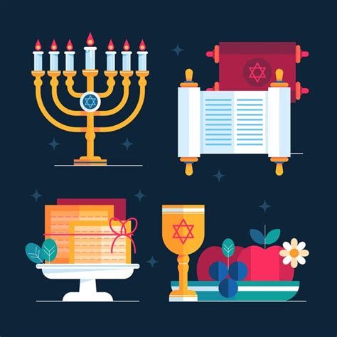 Free Vector Flat Passover Elements Collection