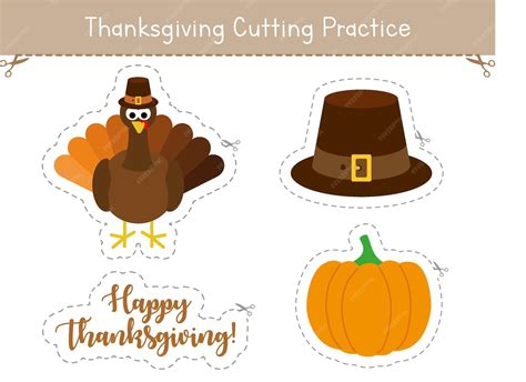 Premium Vector Cutting Practice Worksheet For Thanksgiving Scissor
