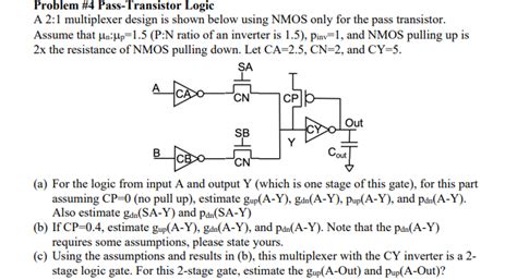Problem 4 Pass Transistor Logic A 21 Multiplexer Design Is