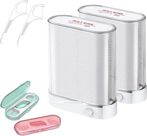 Holy Rose Dental Floss Dispenser 2 Box Portable Floss Picks Case 2 Boxs For Clean