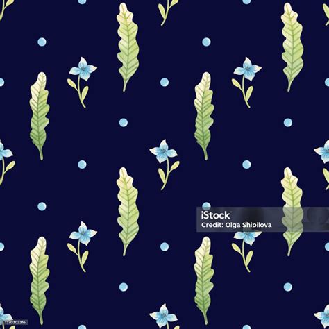 파란색 야생화가있는 수채화 간단한 매끄러운 대비 패턴 포장지 디자인 직물 카드 및 기타 목적을위한 손으로 그린 빈티지 꽃 배경 0명에 대한 스톡 벡터 아트 및 기타 이미지