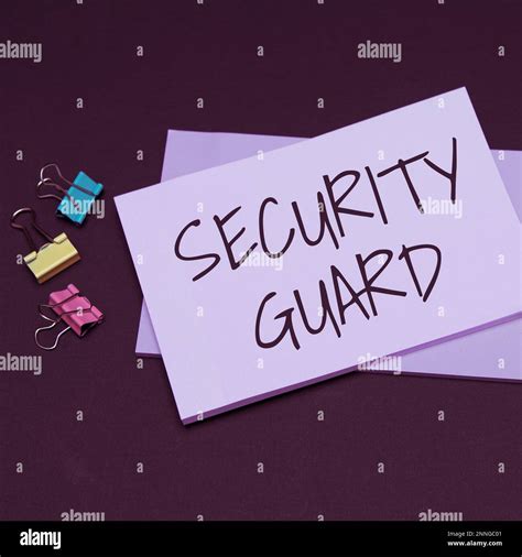 Sign Displaying Security Guard Concept Meaning Tools Used To Manage
