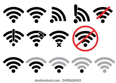 Wi Fi Signal Icons Network Connection Stock Vector Royalty Free Shutterstock