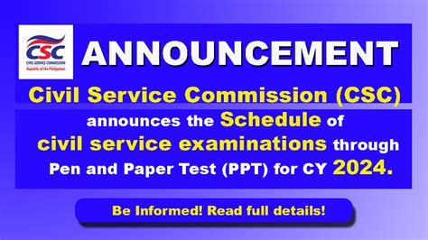 Csc Announces 2024 Schedule Of Career Service Examination Application