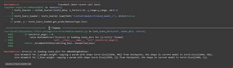 Size Mismatch Error When Loading Trained Model Collablearner Deep Learning Fastai Course