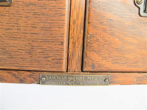 Yawman And Erbe Wood Two Drawer Index Card Catalog Cabinet Portland Revibe