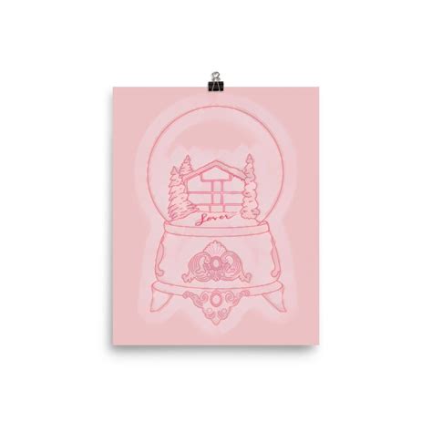 Lover Snow Globe Sketch Matte Poster Swiftie Decor Pink Etsy