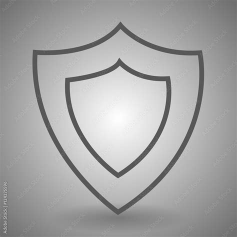 Shield Linear Icon Thick Line Illustration Protection Contour Symbol Vector Isolated Outline