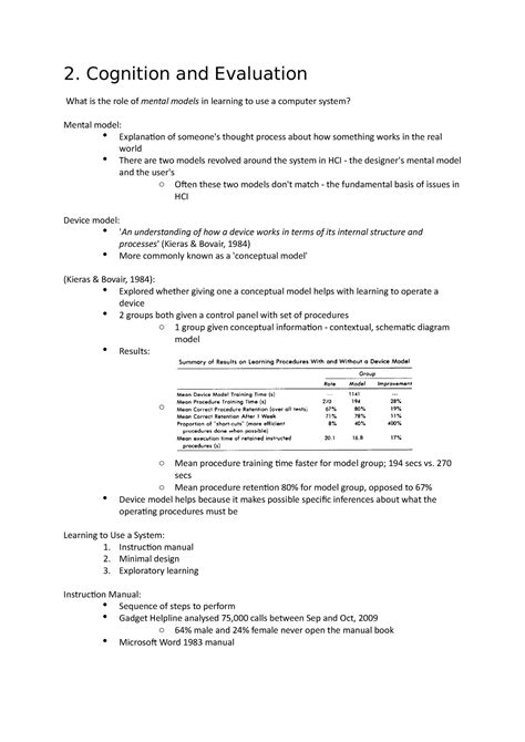 Week 2 Lecture Notes Human Computer Interaction 2 Cognition And Evaluation What Is The Role