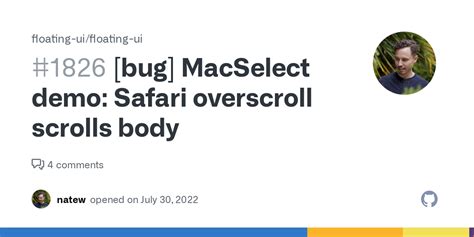 Bug MacSelect Demo Safari Overscroll Scrolls Body Issue 1826 Floating Ui Floating Ui