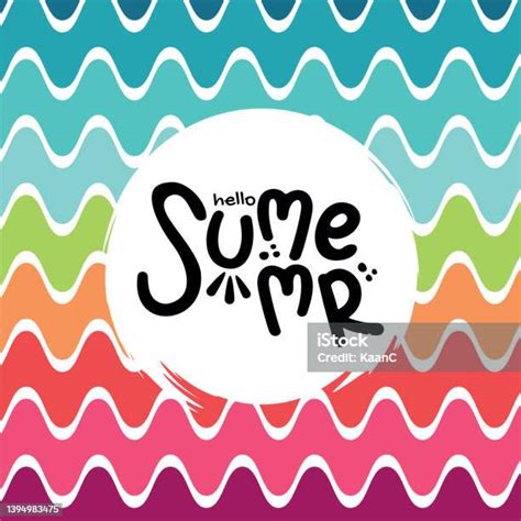 안녕하세요 여름 편지 추상적 인 배경 스톡 일러스트레이션에 여름 방학의 레터링 구성 개념에 대한 스톡 벡터 아트 및 기타 이미지 개념 계절 관광 리조트 Istock