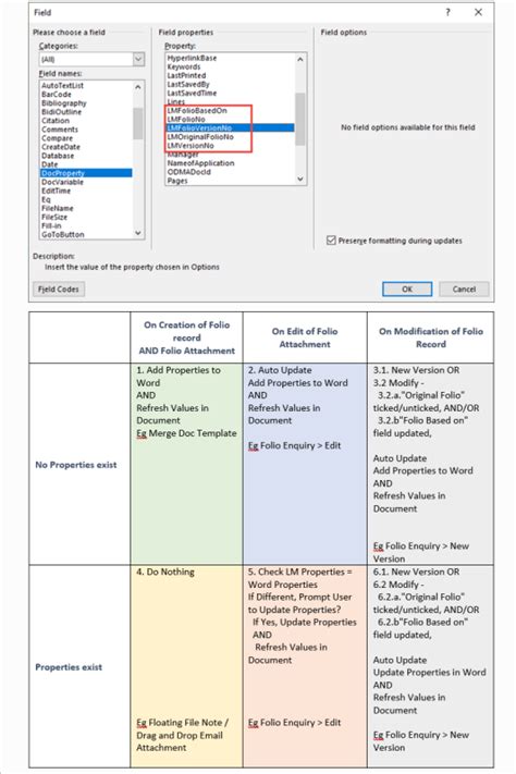 Adding Document Properties Folio Id And Version Details In Word