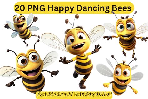 20 Png Dancing Bees Clipart Graphic By Imagination Station · Creative
