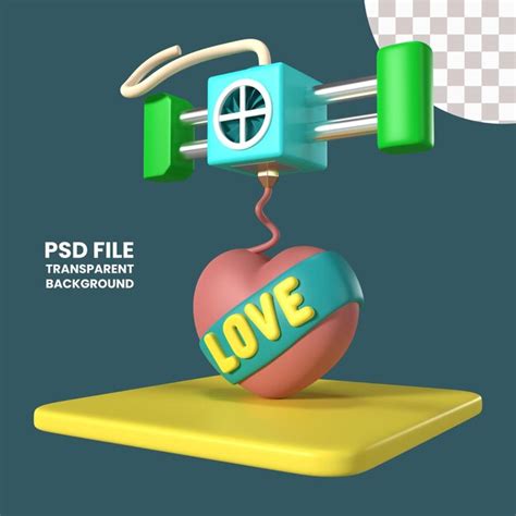 Premium Psd Printing Heart 3d Illustration Icon