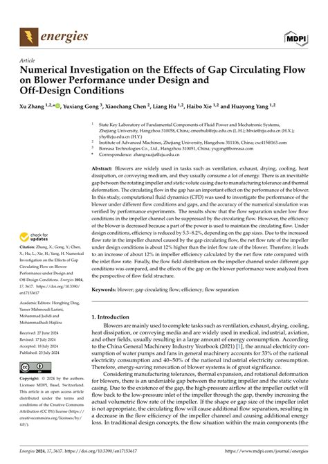 Pdf Numerical Investigation On The Effects Of Gap Circulating Flow On