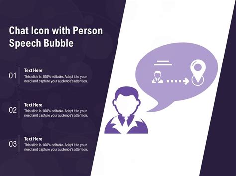 Chat Icon With Person Speech Bubble Ppt PowerPoint Presentation Gallery Portfolio
