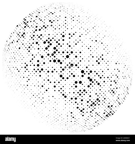 Half Tone Dots Dotted Circles Pattern Sphere Orb Or Globe Distortion Speckles Diffuse
