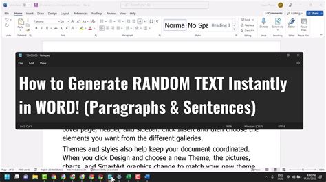 how to generate random text instantly in word paragraphs and sentences