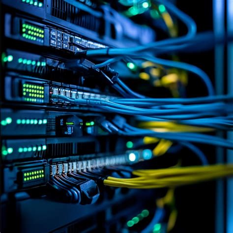 Installation Of A Network Switch In A Data Center With Cables Connected