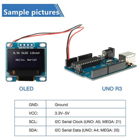 096 Inch Oled Iic Serial Oled Display Module 128x64 I2c Ssd1306 Board