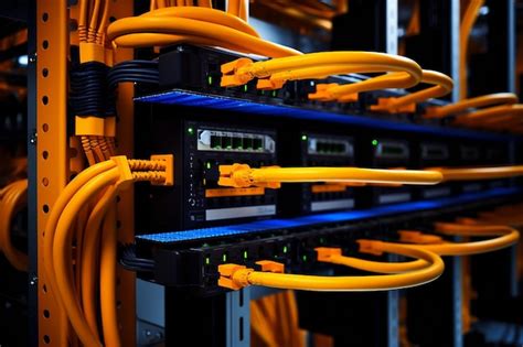 Server Rack With Minimalist Server Rack Grounding Clamps Premium AI Generated Image