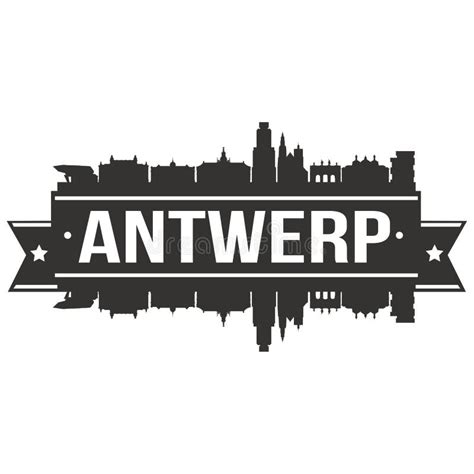 Antwerpen Stadt Icon Vektor Kunst Design Skyline Vektor Abbildung