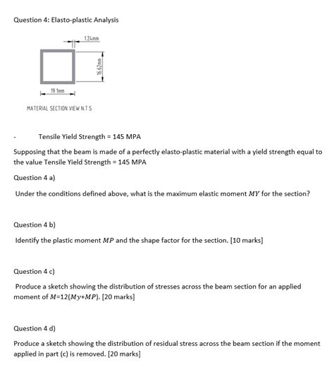 Question 4 Elasto Plastic Analysis 1 24mm 16 62mm